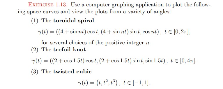 EXERCISE 1.13. Use a computer graphing application to | Chegg.com