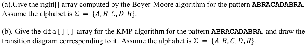 Solved (a).Give the right[] array computed by the | Chegg.com
