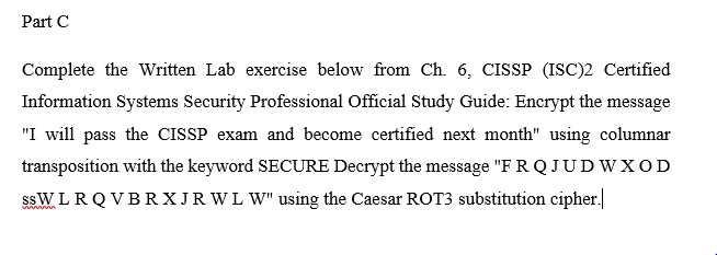 Part C Complete the Written Lab exercise below from | Chegg.com