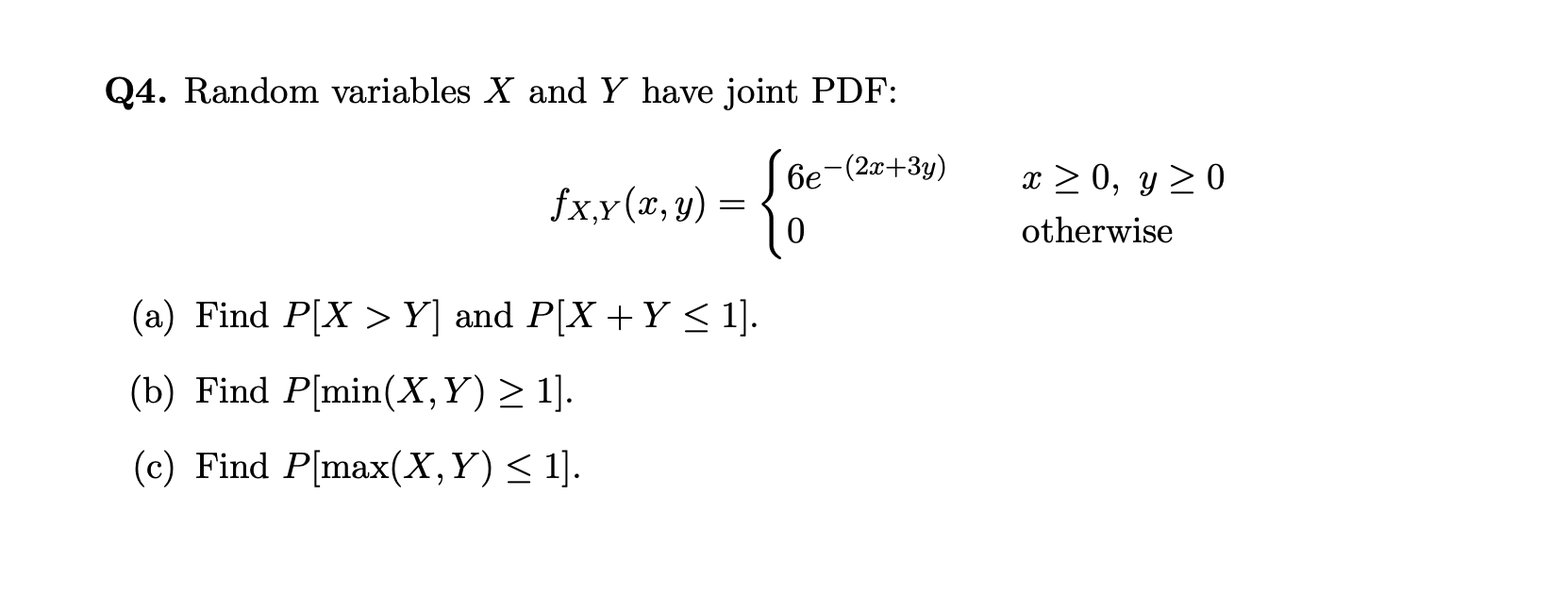 Solved Q4. Random variables X and Y have joint PDF: 1 | Chegg.com