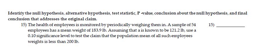 Solved How to do on a calculator Identify the null | Chegg.com