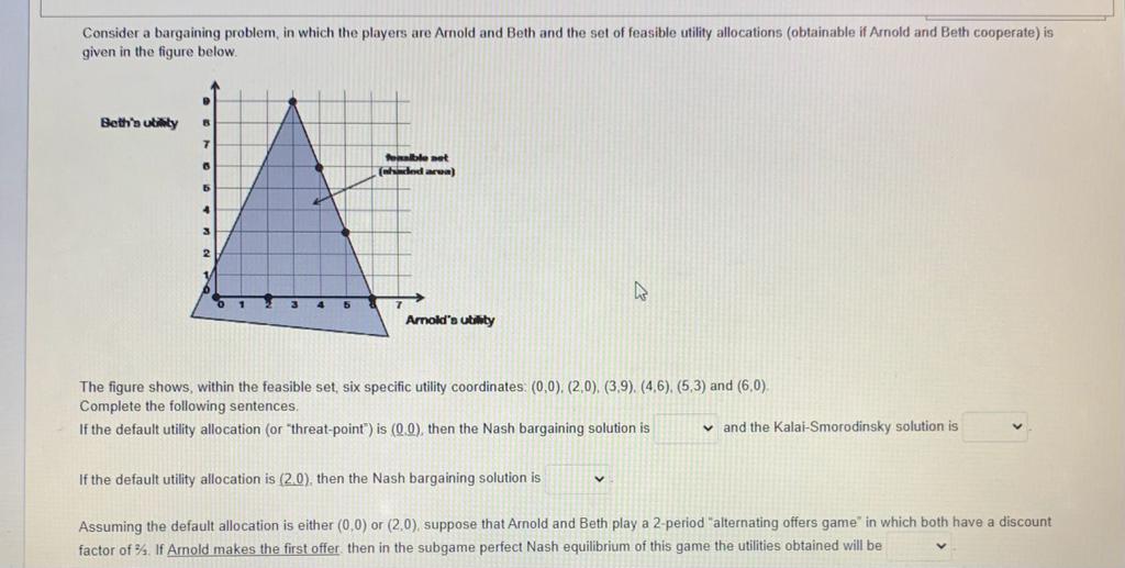 Solved Consider a bargaining problem, in which the players | Chegg.com