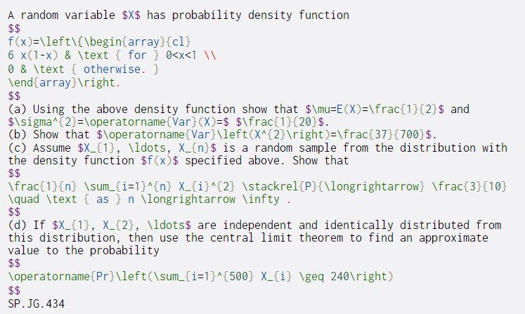 Solved A random variable $X$ has probability density | Chegg.com