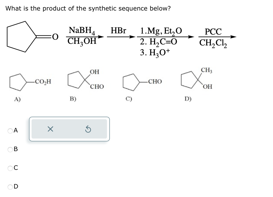 Solved What is the product of the synthetic sequence | Chegg.com