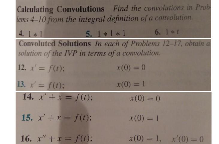 Solved Calculating Convolutions Find the convolutions in | Chegg.com