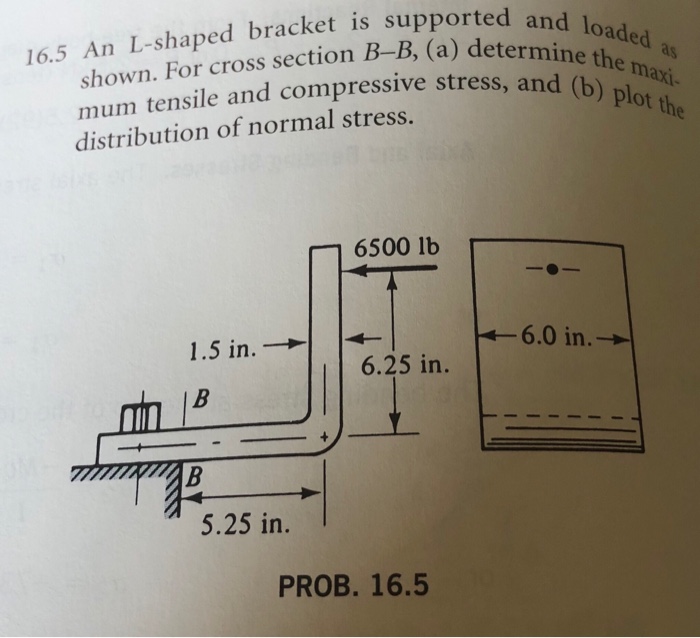 Solved 16.5 An L-shaped bracket is supported an shown. For | Chegg.com