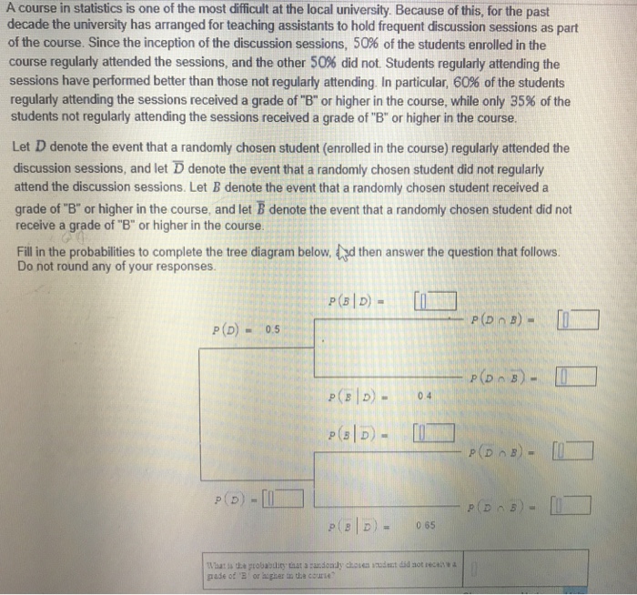 Solved A course in statistics is one of the most difficult | Chegg.com