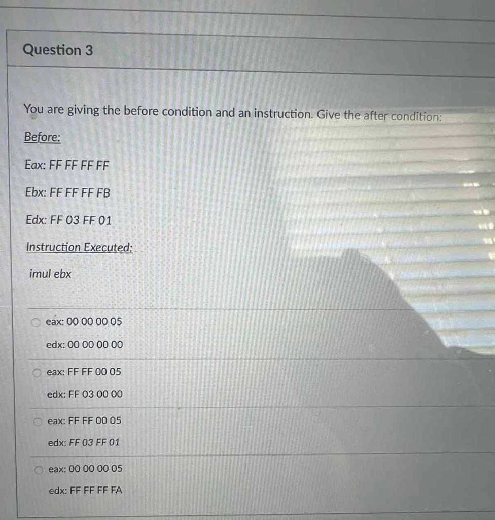 Solved You are giving the before condition and an | Chegg.com