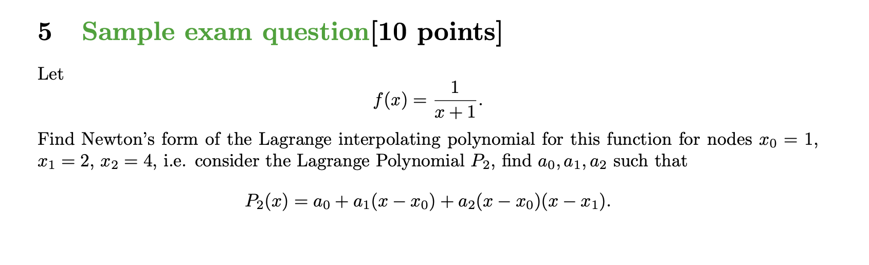 Solved 5 Sample exam question[10 points] Let f(x)=x+11. Find | Chegg.com