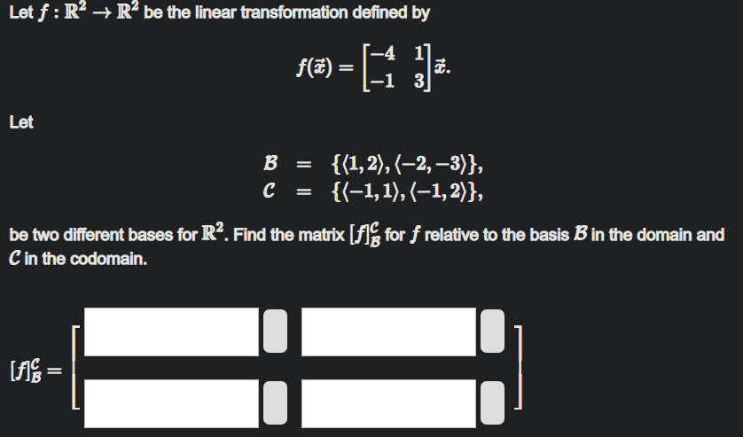 Solved Let f:R2→R2 be the linear transformation defined by | Chegg.com