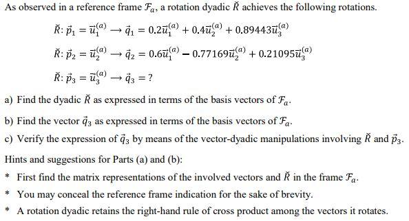As observed in a reference frame Fa, a | Chegg.com