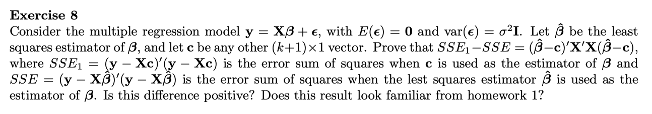 Exercise 8 Consider The Multiple Regression Model 8143