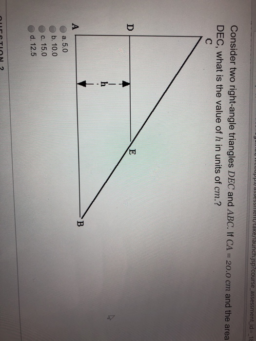 Solved consider two right-angle triangles DEC and ABC. if | Chegg.com