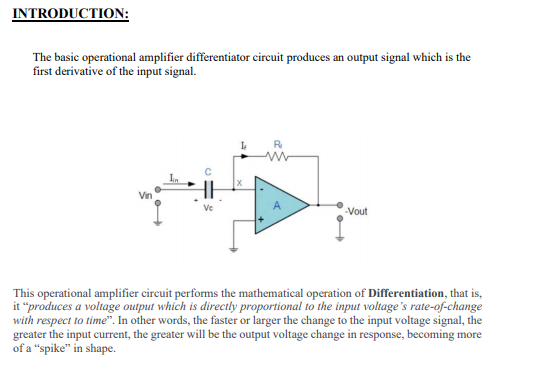 Solved INTRODUCTION: The basic operational amplifier | Chegg.com