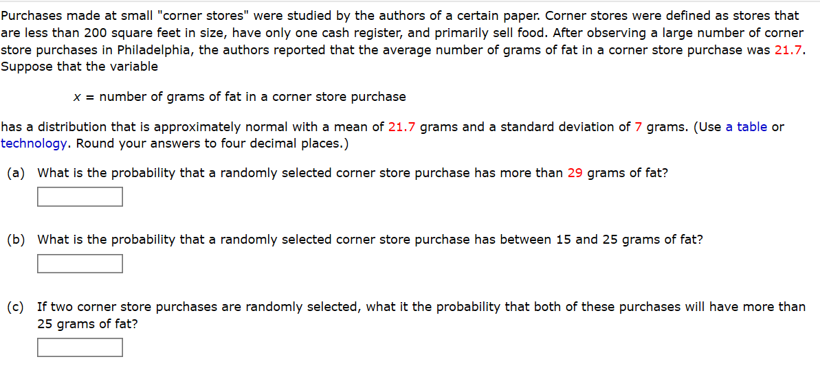 Solved Purchases Made At Small corner Stores Were Studied Chegg