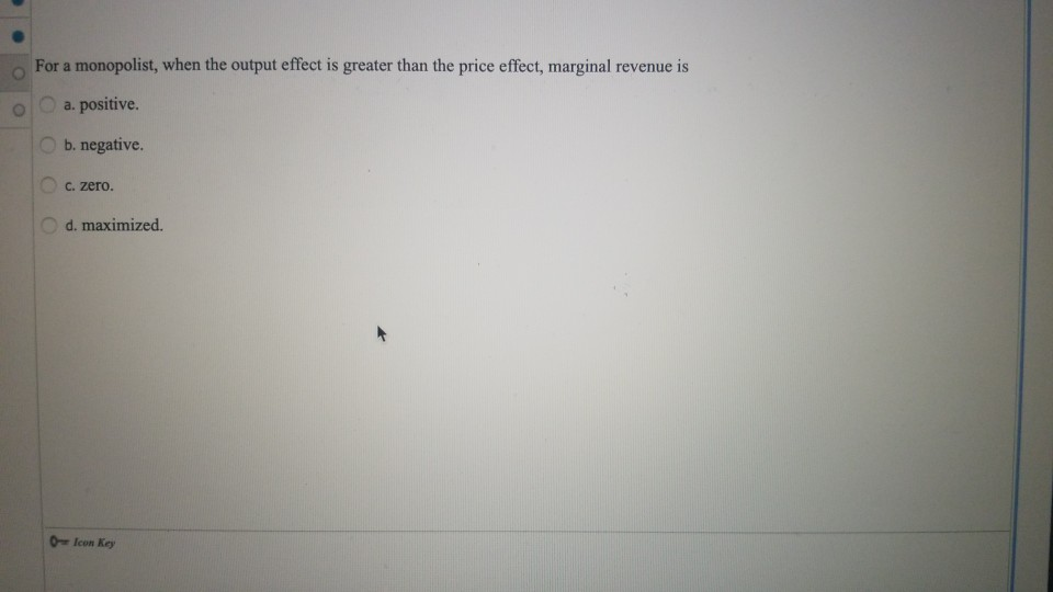 Solved For a monopolist, when the output effect is greater | Chegg.com