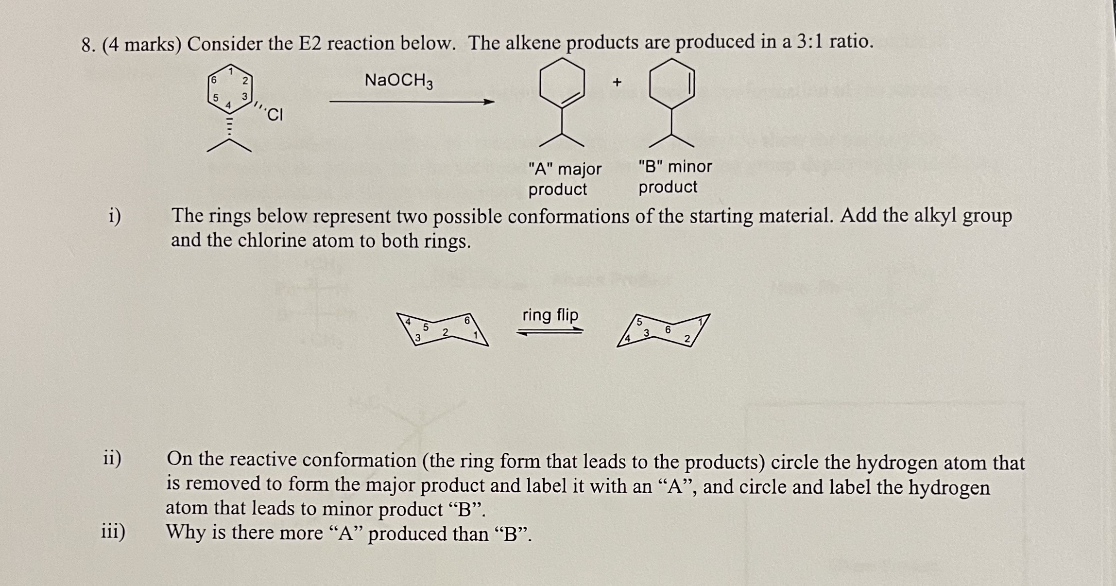 Solved 8. (4 marks) Consider the E2 reaction below. The | Chegg.com