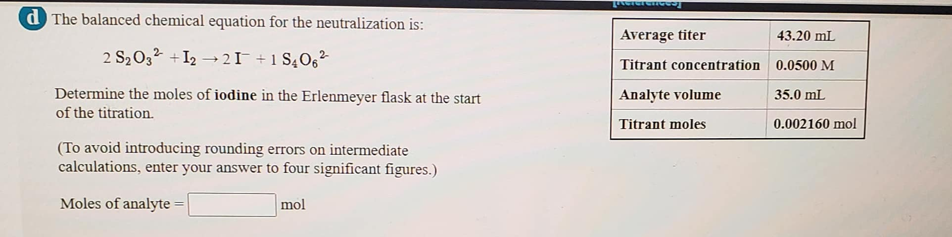 Solved d The balanced chemical equation for the | Chegg.com