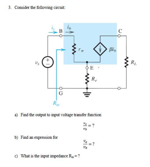 Solved 3. Consider the following circuit: a) Find the output | Chegg.com