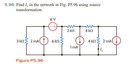 Solved 5.96 Find I, in the network in Fig. P5.96 using | Chegg.com