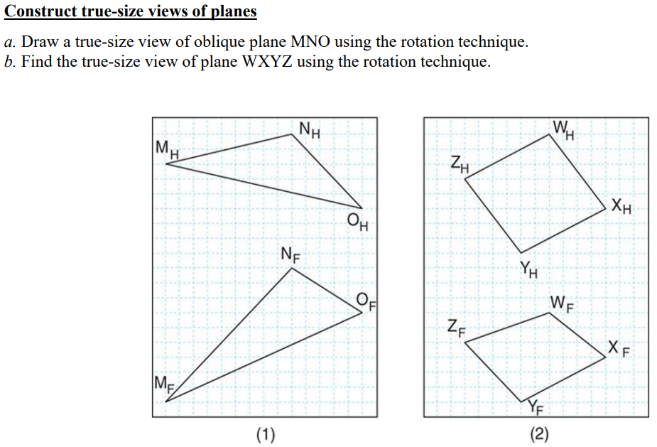 Construct true-size views of planes a. Draw a | Chegg.com