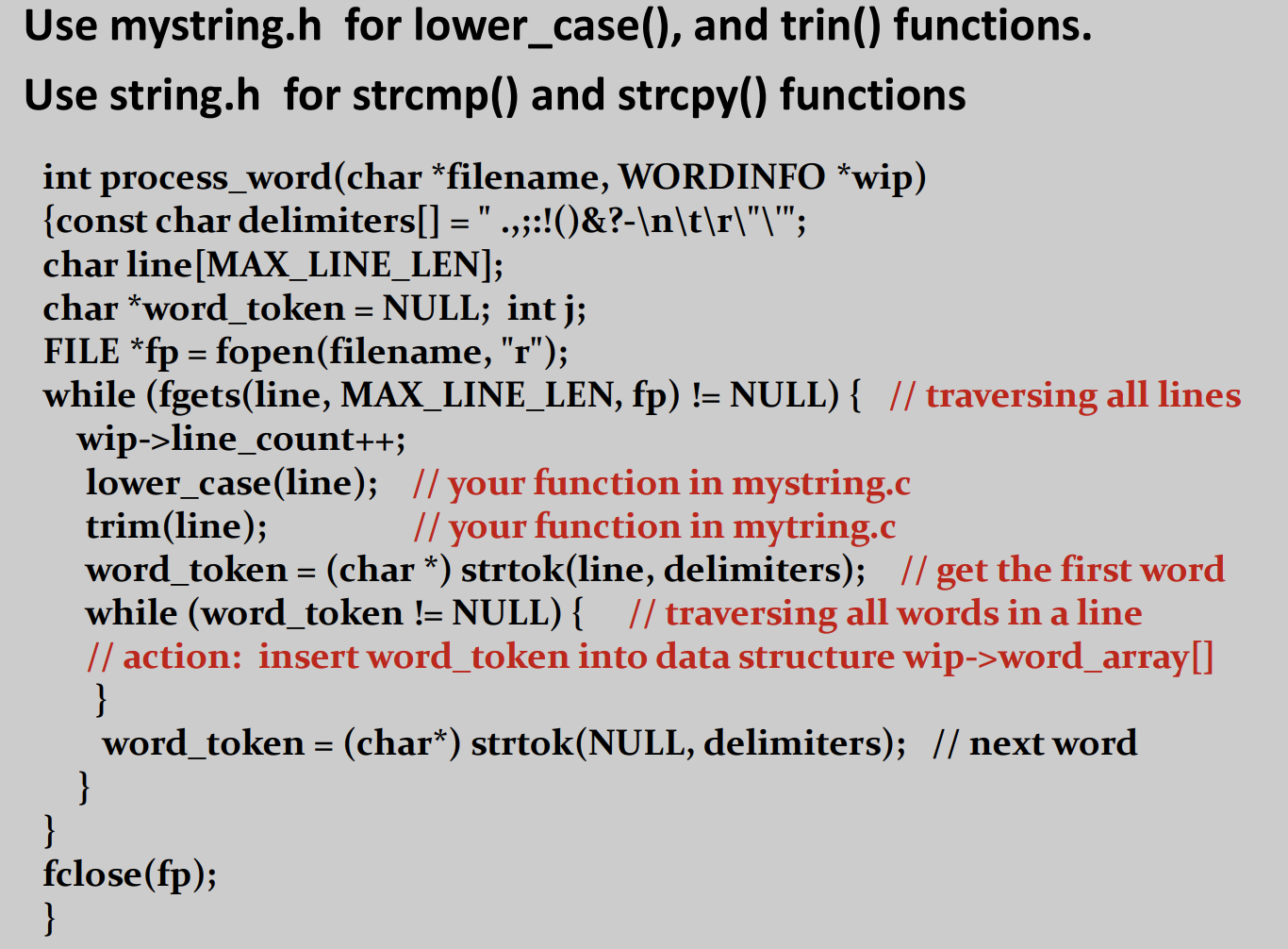 Solved Develop a C program which reads and processes an | Chegg.com