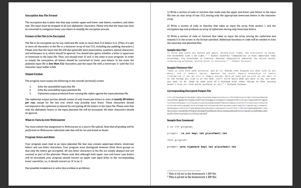 Program Submission Instructions: . You must submit | Chegg.com