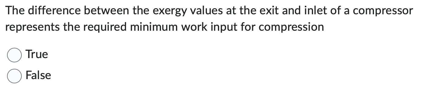 Solved The difference between the exergy values at the exit | Chegg.com