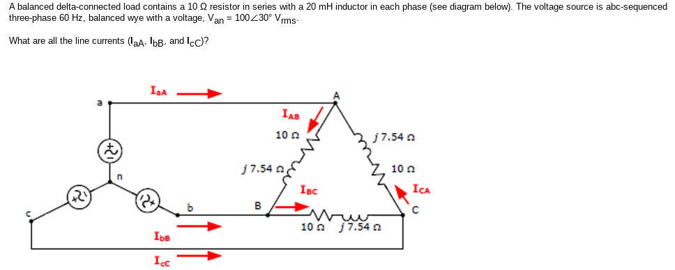 Solved A balanced delta-connected load contains a 10Ohm | Chegg.com