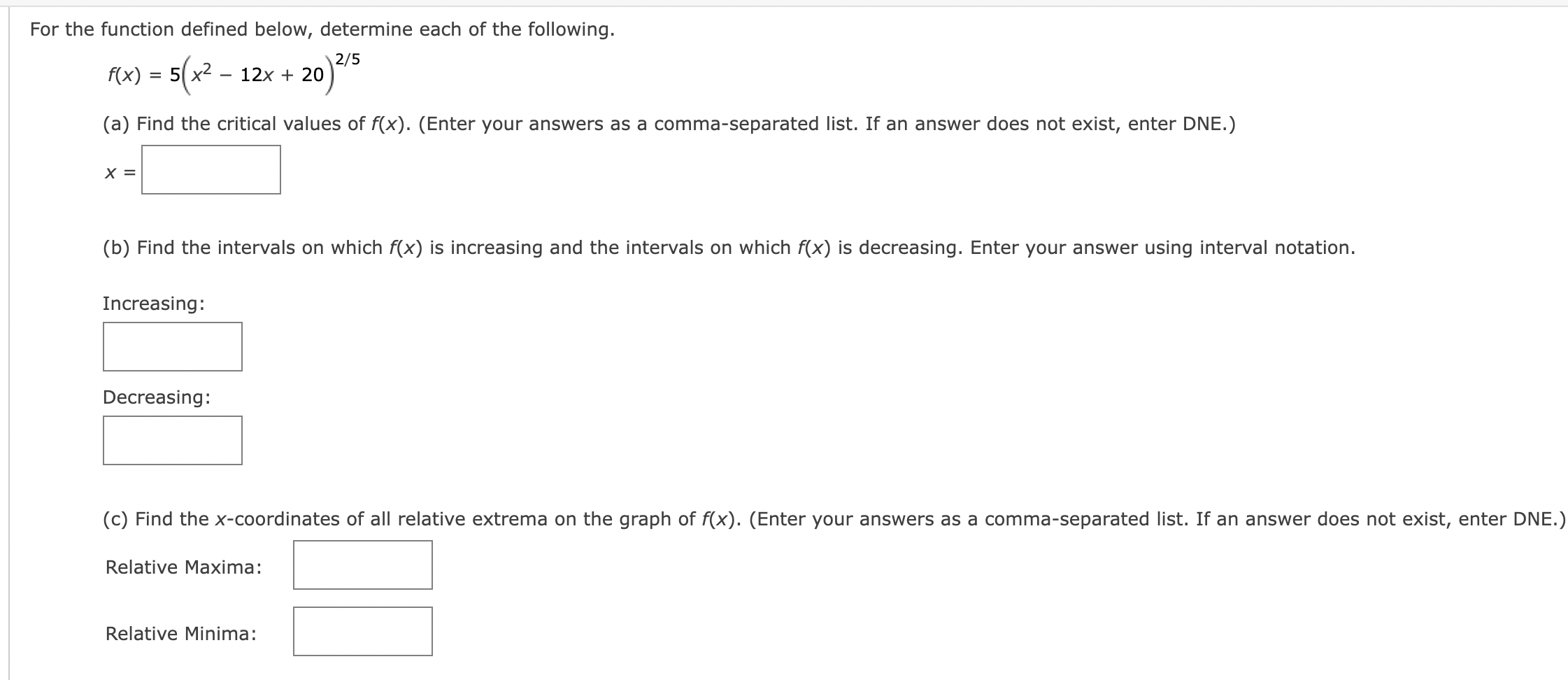 Solved For the function defined below, determine each of the | Chegg.com