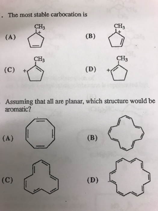 Solved The most stable carbocation is CH3 CH3 CH3 CH3 | Chegg.com