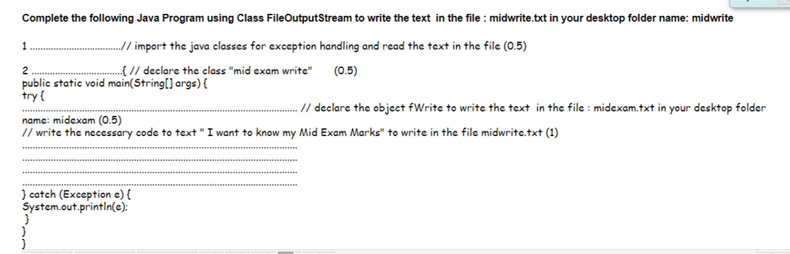 Solved Complete the following Java Program using Class | Chegg.com