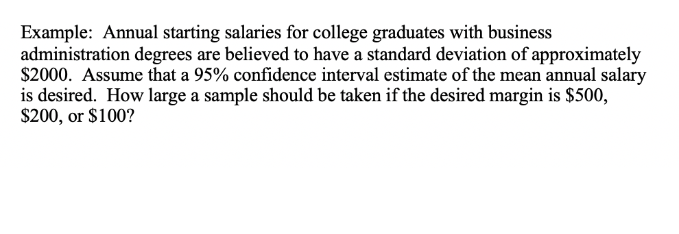 Solved Example: Annual starting salaries for college | Chegg.com