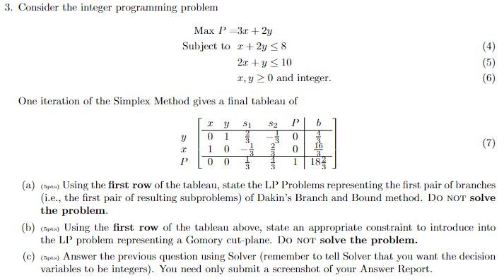 Solved Consider the integer programming problemMaxP=3x+2y | Chegg.com