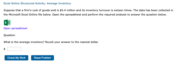 Solved Excel Online Structured Activity: Average | Chegg.com