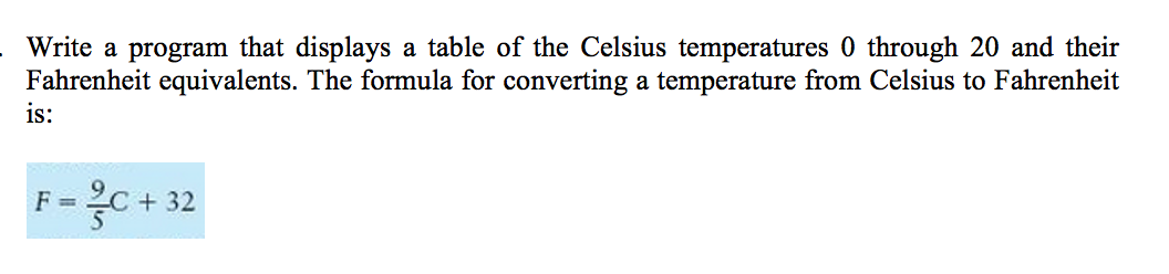 Solved (JAVA) Write a program that displays a table of the | Chegg.com
