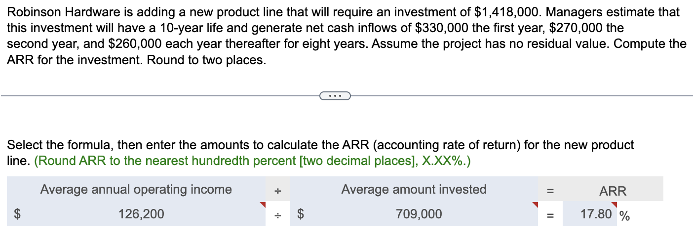 Solved Robinson Hardware is adding a new product line that | Chegg.com