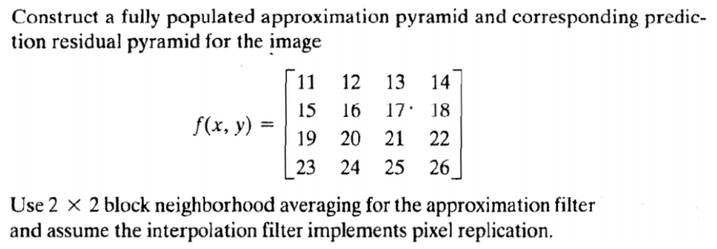 Solved Construct a fully populated approximation pyramid and | Chegg.com