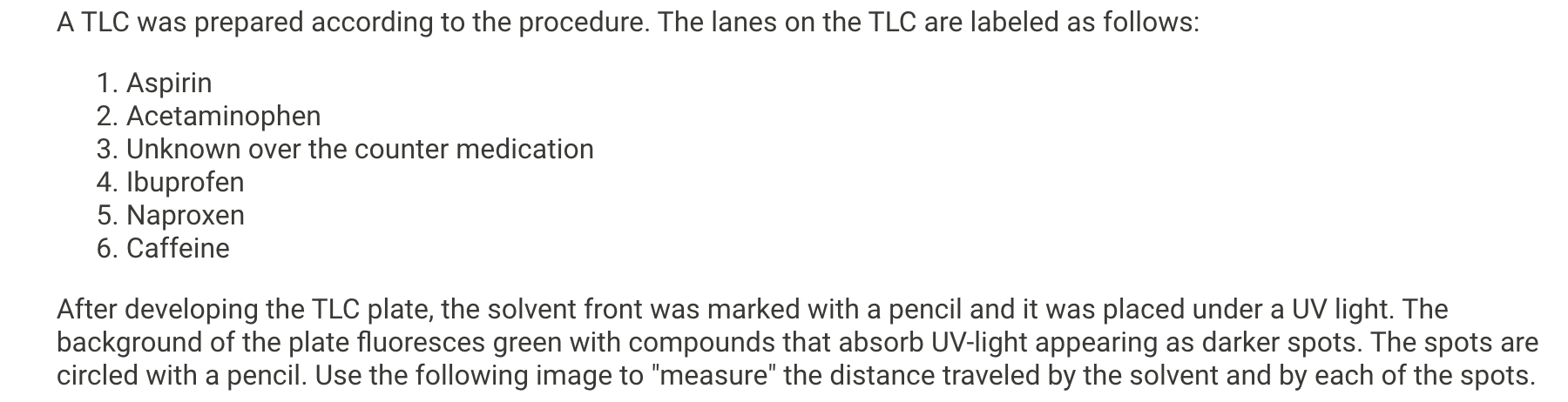Solved A TLC was prepared according to the procedure. The | Chegg.com
