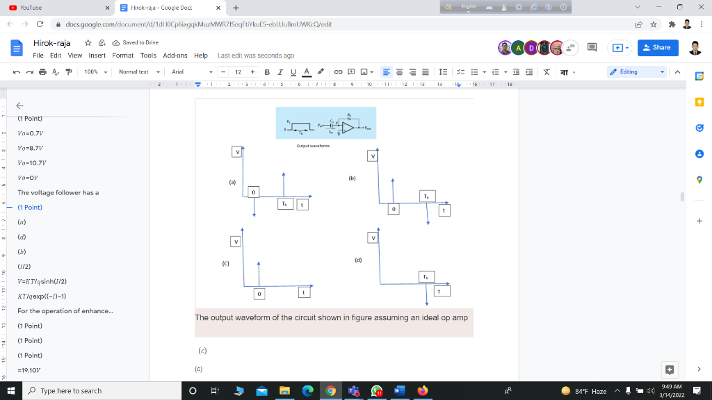 Solved O YouTube X B Hirok-raja - Google Docs + Engi - SOCO | Chegg.com