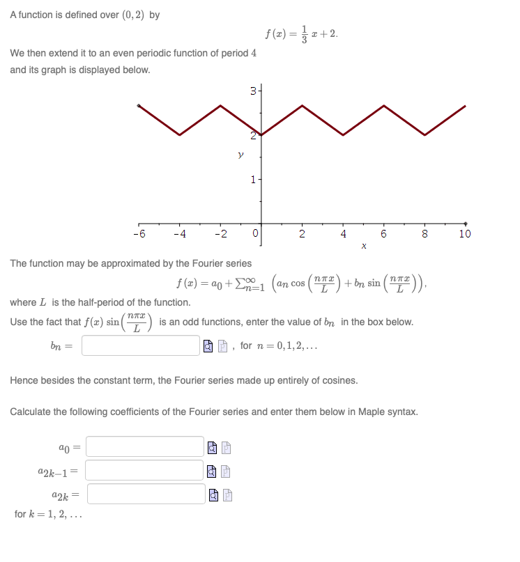 Solved A function is defined over (0,2) by f(x)=31x+2. We | Chegg.com