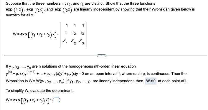 Solved Suppose that the three numbers r1,r2, ﻿and r3 ﻿are | Chegg.com