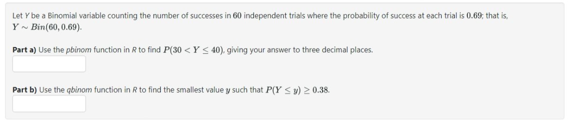 Solved Let Y be a Binomial variable counting the number of | Chegg.com