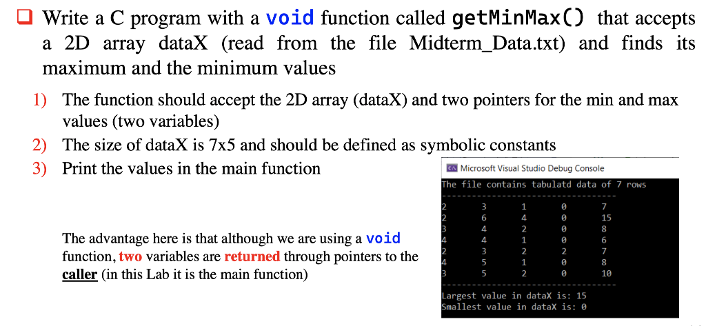 Solved Write a C program with a void function called | Chegg.com
