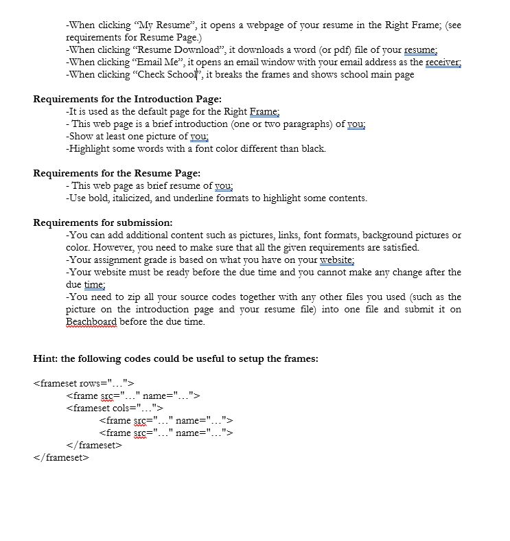 Solved -When clicking "My Resume", it opens a webpage of | Chegg.com