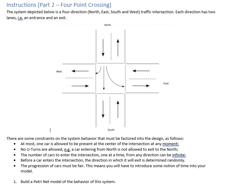 Solved Instructions (Part 2 - Four Point Crossing) The | Chegg.com