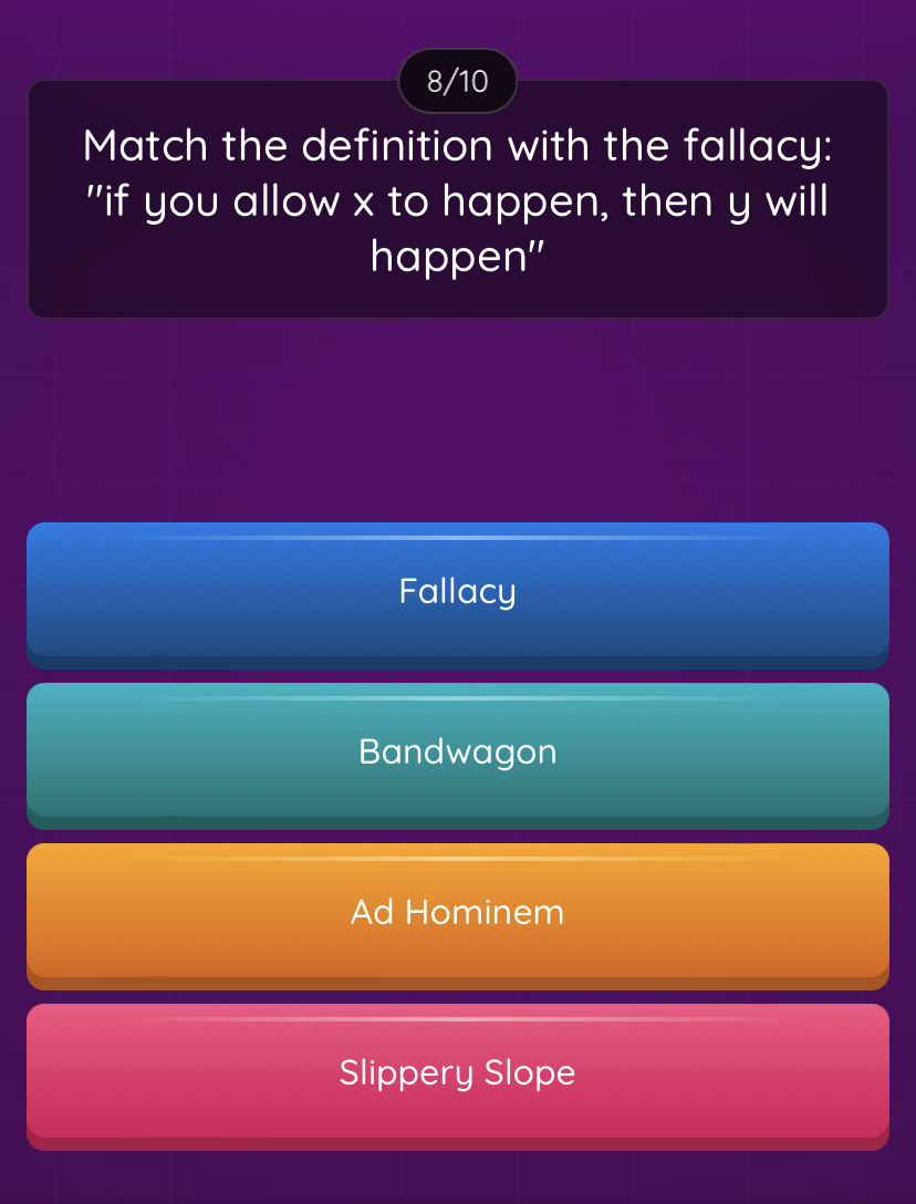 Solved Match the definition with the fallacy: "if you allow | Chegg.com