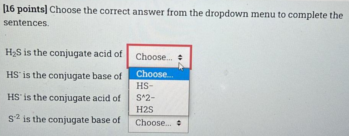 Solved [16 points] Choose the correct answer from the | Chegg.com