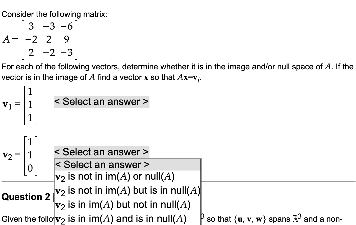 Solved Consider the following matrix:A=[3-3-6-2292-2-3]For | Chegg.com