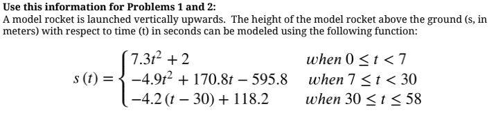 Solved Use this information for Problems 1 and 2: A model | Chegg.com